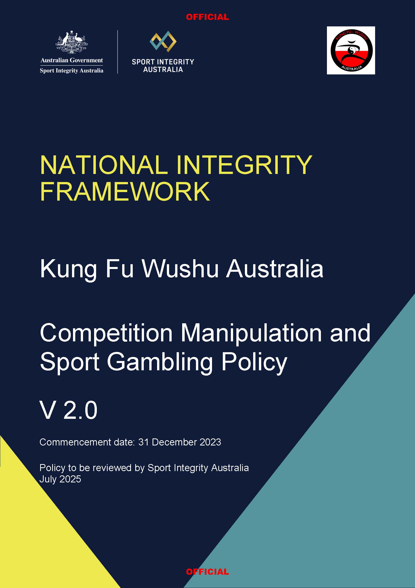 Competition Manipulation - Kung Fu Wushu WA